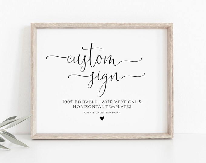 Editable Custom Wedding Sign Template Script Wedding Sign - Etsy