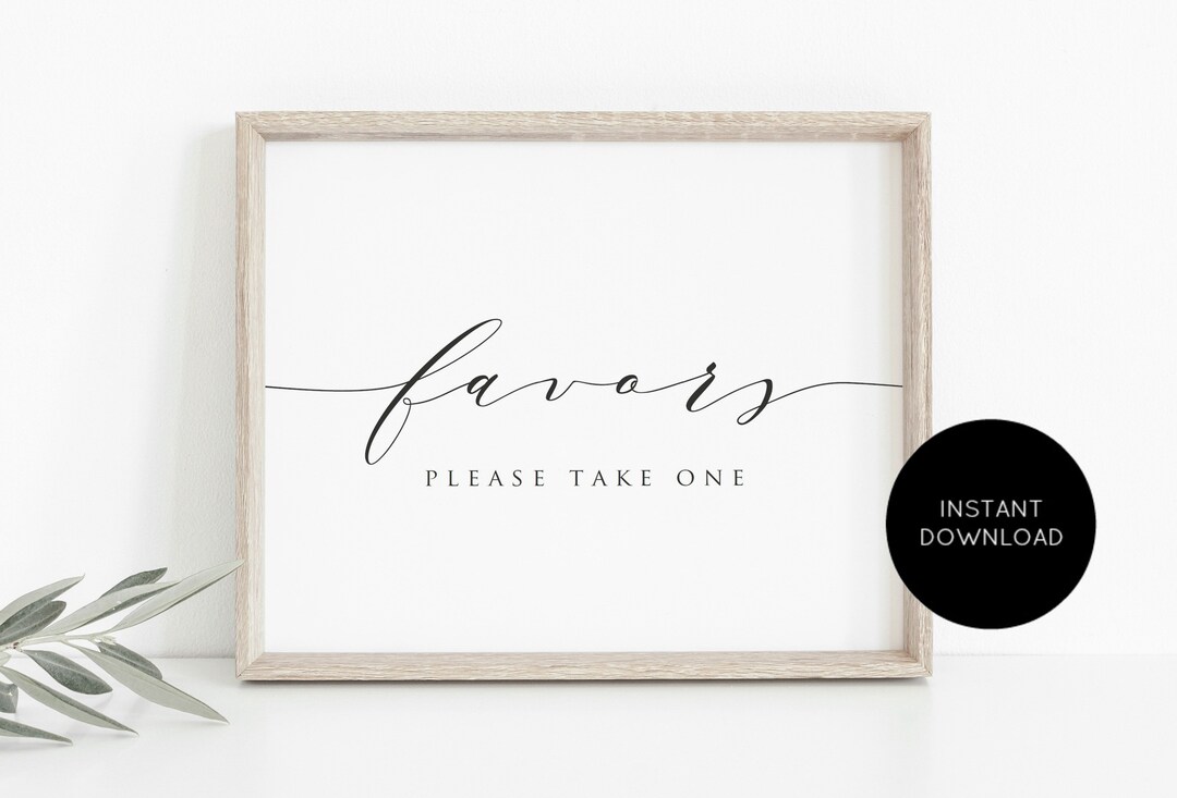 Wedding Favor Sign, Favor Sign Template, Wedding Favors Printable ...