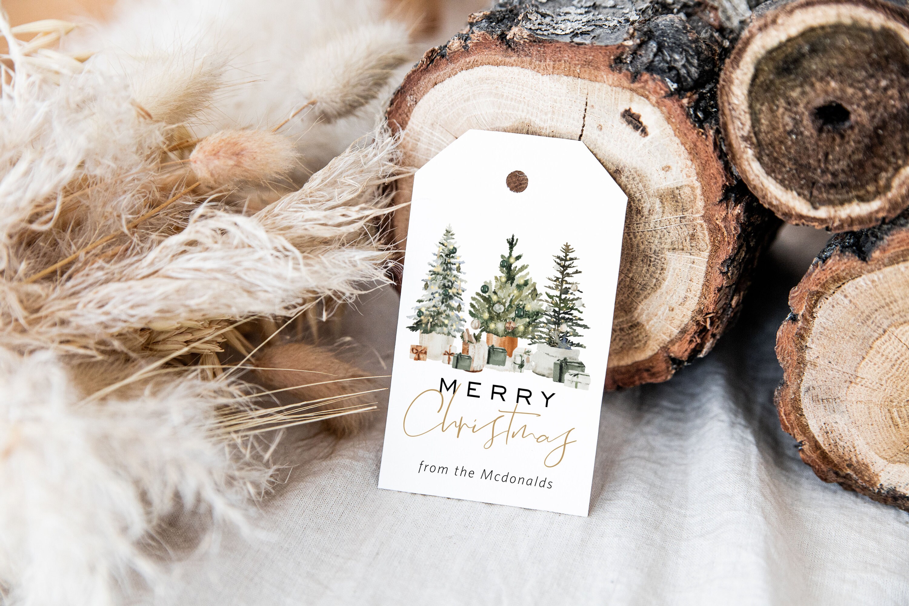 Christmas Trees Tag Christmas Gift Tag Holiday Gift Tag | Etsy