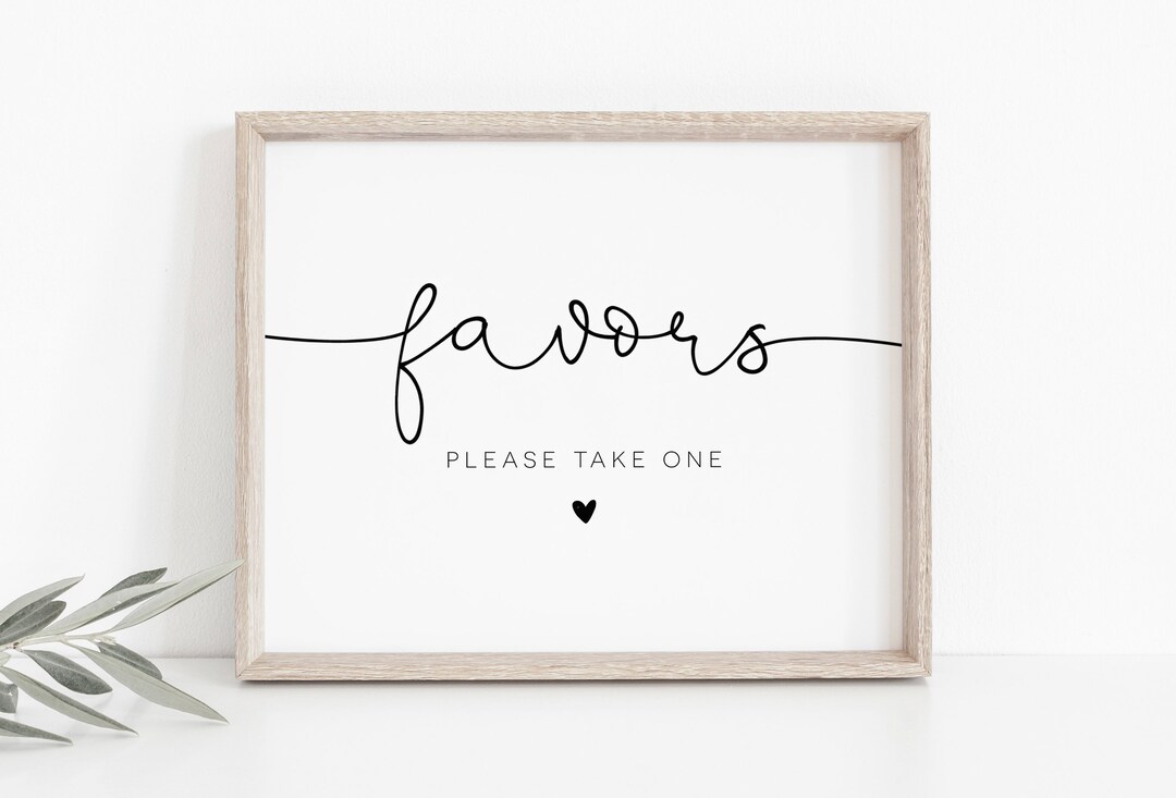 Script Wedding Favor Sign, Favor Sign Template, Wedding Favors Sign ...