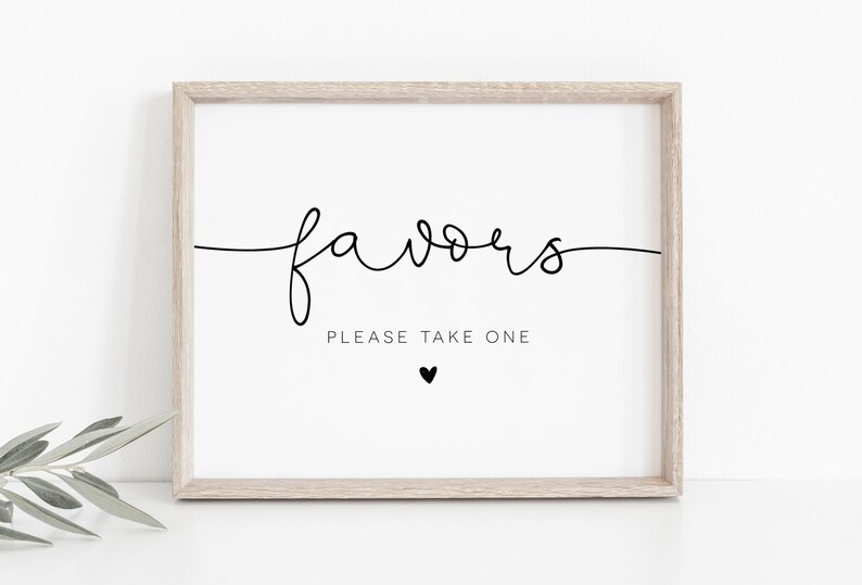 Script Wedding Favor Sign Favor Sign Template Wedding Favors - Etsy