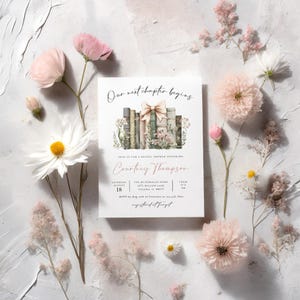 Our Next Chapter Begins Bridal Shower Invitation, Storybook Bridal ...