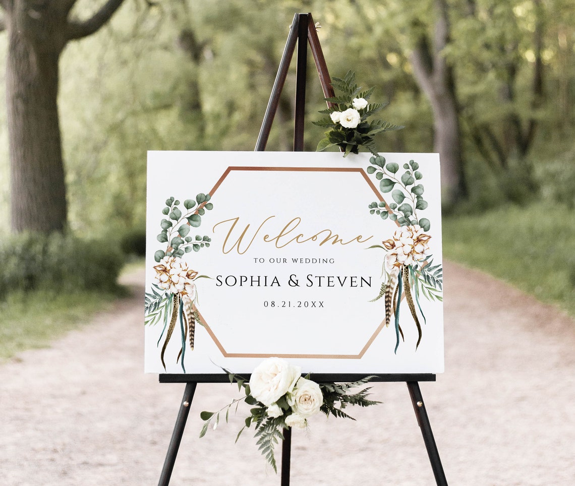 Boho Wedding Welcome Sign Printable Boho Welcome Poster - Etsy