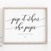 Script Pop It When She Pops! Sign, Printable Shower Favor Sign, Script ...