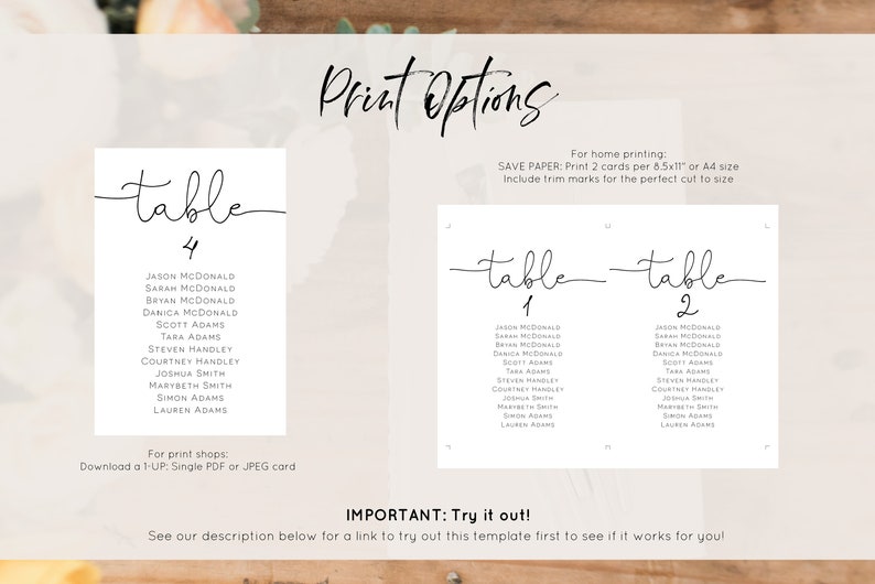 Script Seating Chart Cards Seating Chart Wedding Printable | Etsy