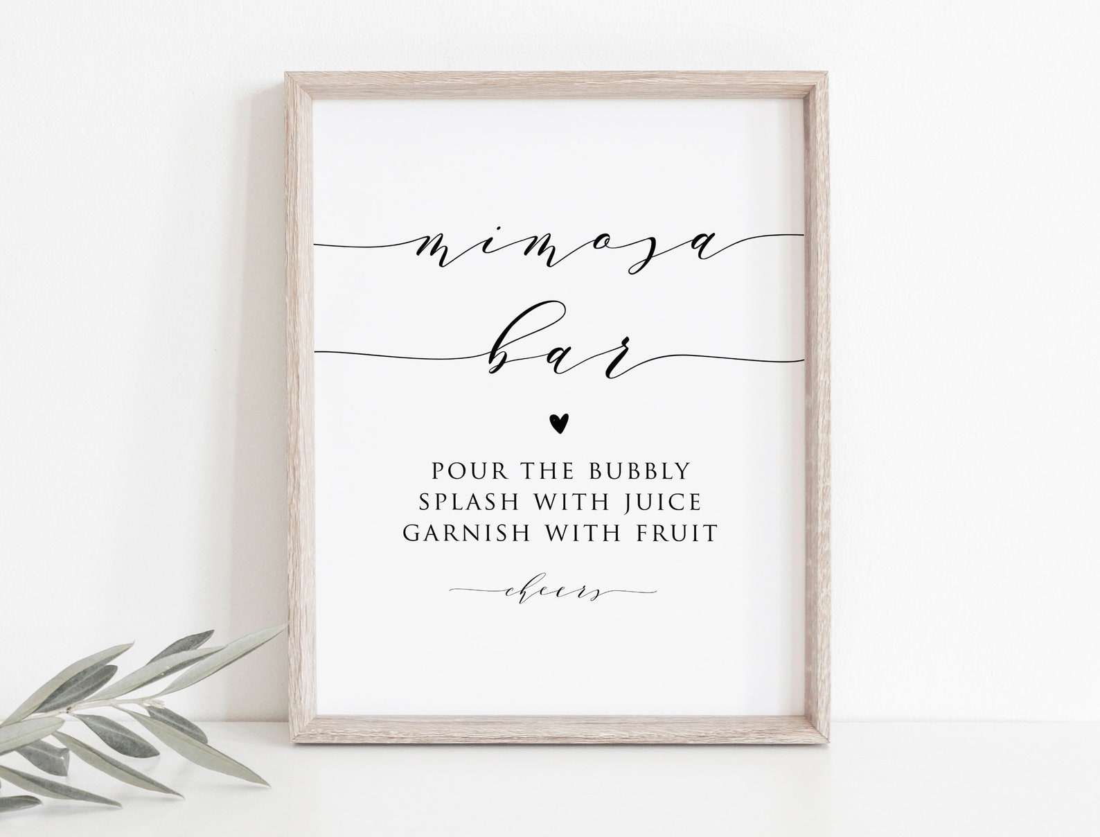 Mimosa Bar Sign Script Mimosa Sign Template Printable Mimosa | Etsy