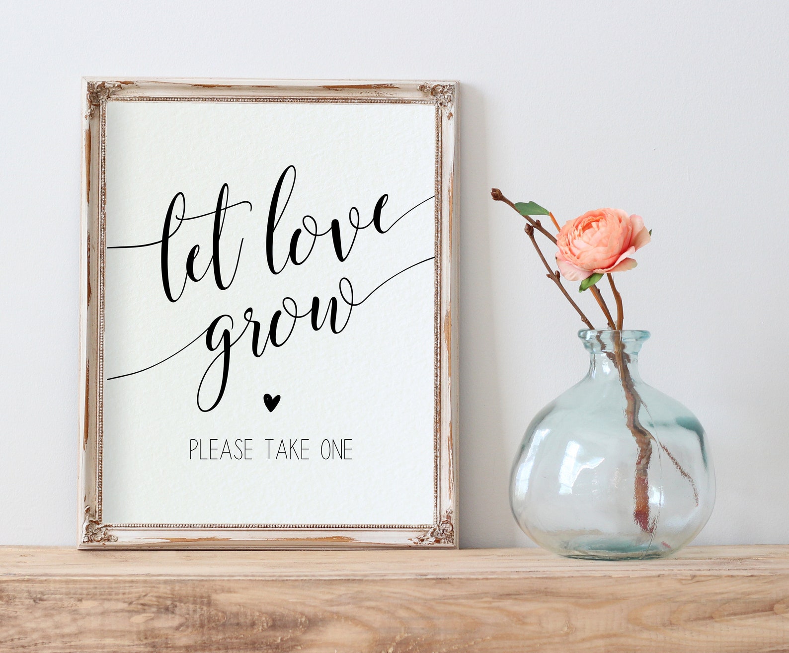 Let Love Grow Sign, Wedding Favors Sign, Wedding Sign Template, 8x10 ...