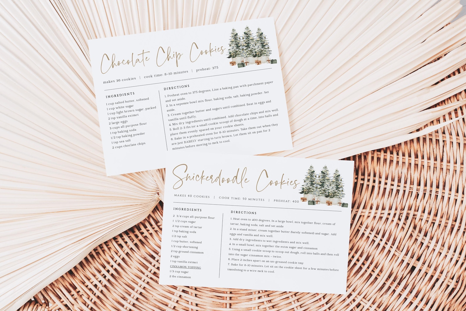 Editable Recipe Card Template, Christmas Recipe Card, Holiday Recipe ...