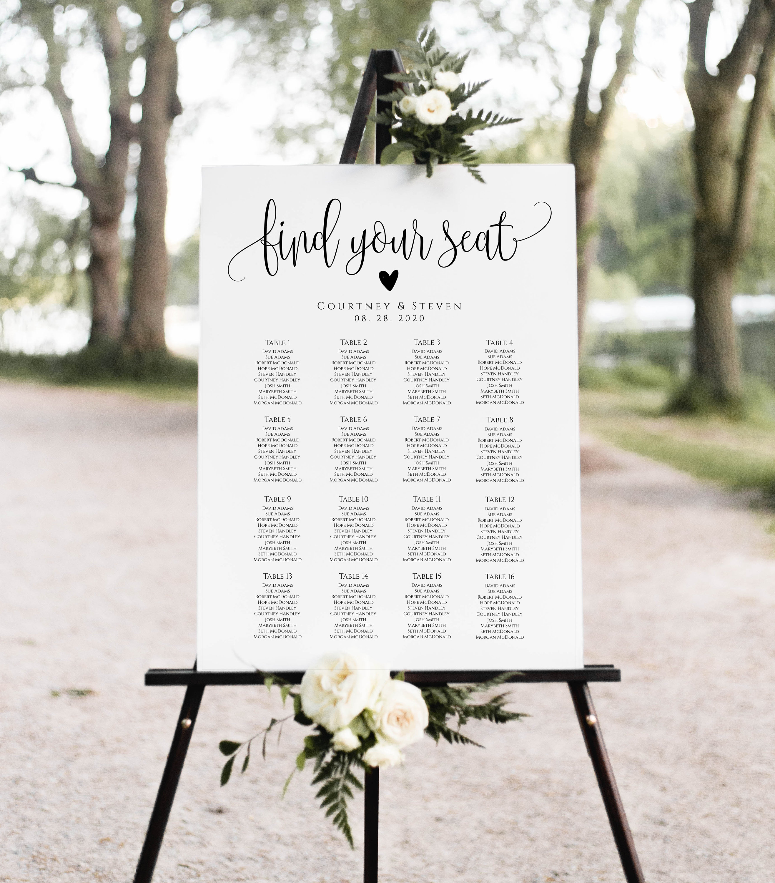 Seating Chart Template Wedding Seating Chart Sign Find Your - Etsy