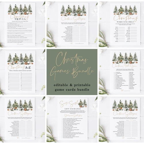 Christmas Party Games Bundle Printable Holiday Games - Etsy