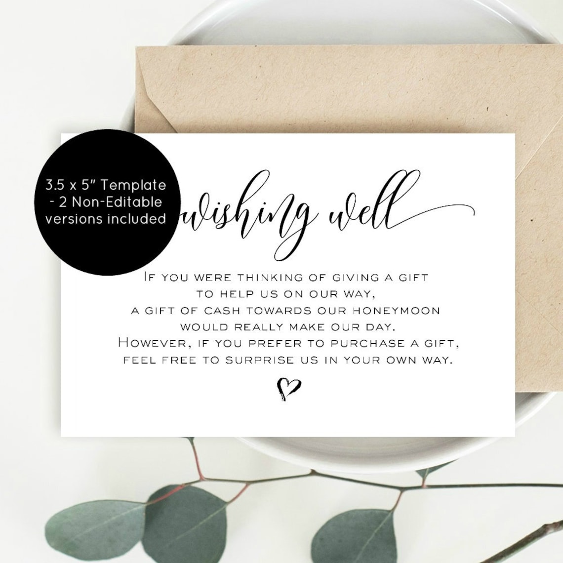 Wishing Well Card Template, DIY Wishing Well Printable Template ...