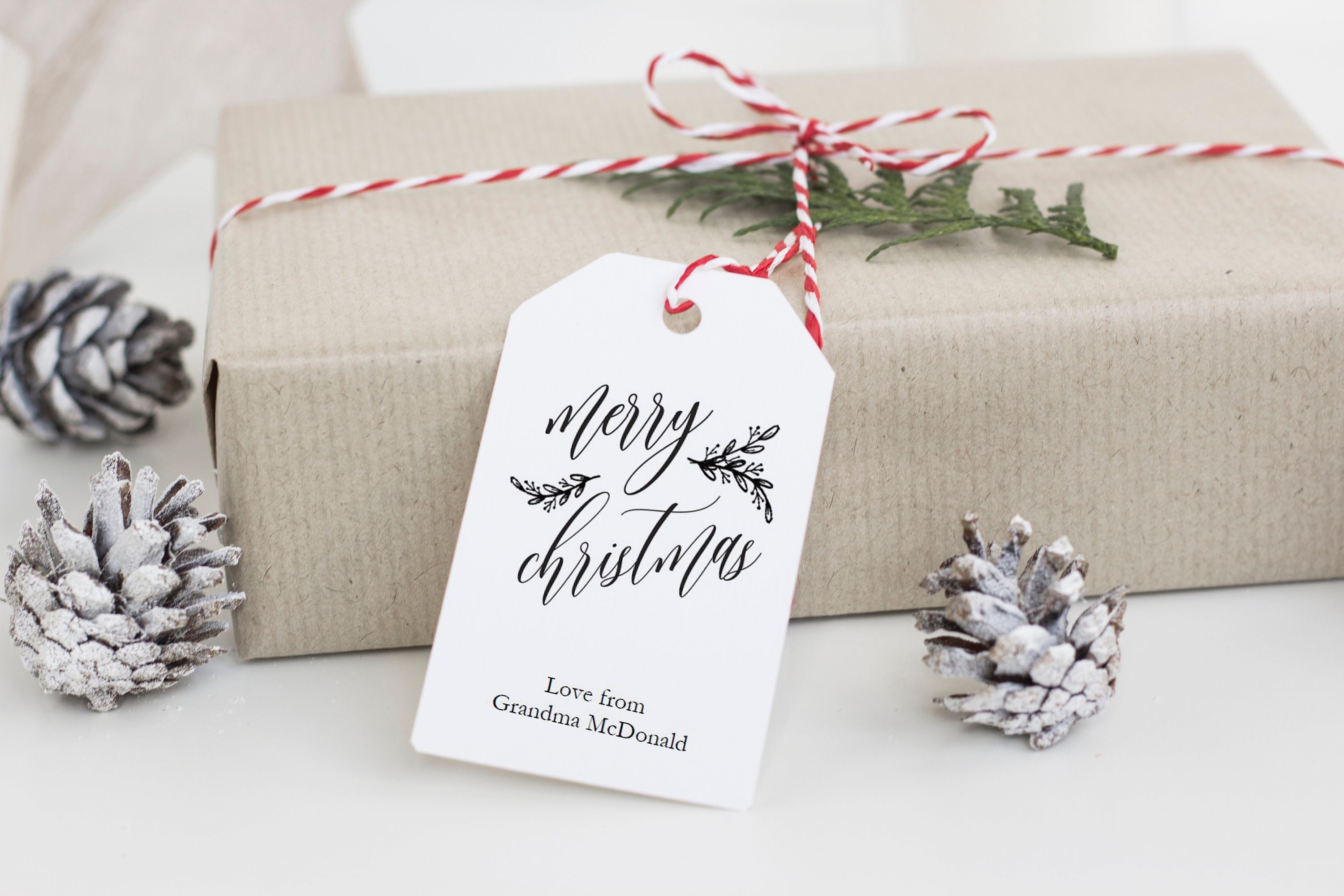 Rustic Christmas Gift Tag Template Printable Christmas Tags | Etsy