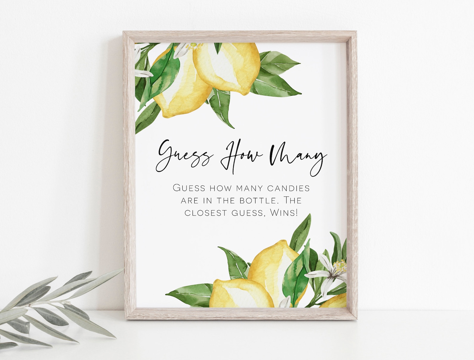 Lemon Candy Guessing Game Guess How Many Candies Baby Shower - Etsy