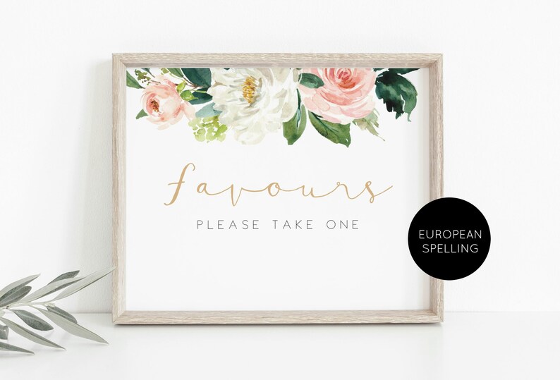 Favor Sign Printable Favor Sign Template Pink Shower Favors | Etsy