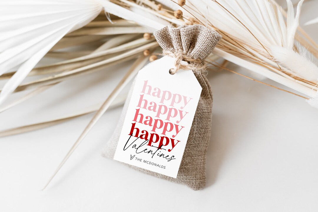 Valentines Day Editable Gift Tag, Happy Valentines Day Tag, Valentines ...