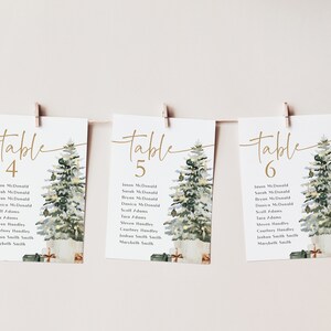 Christmas Seating Chart Cards, Holiday Seating Chart Wedding, Printable ...