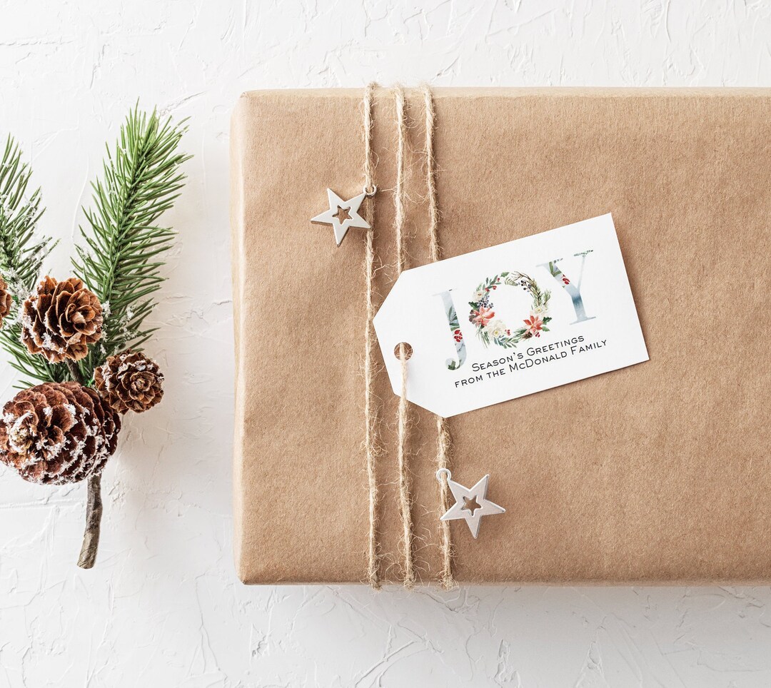 Christmas JOY Gift Tag Template, Printable Christmas Favor Tag ...