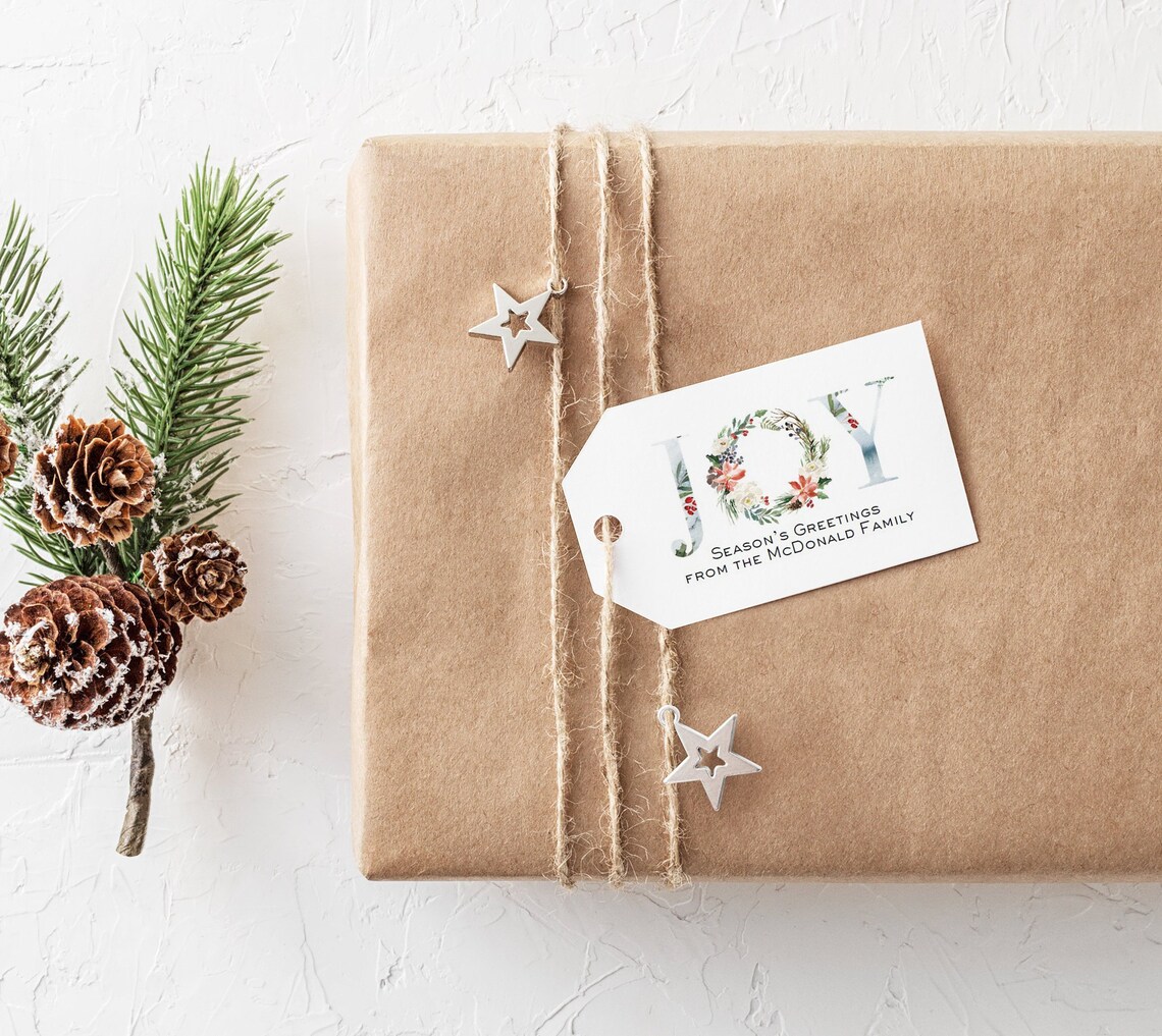 Christmas JOY Gift Tag Template Printable Christmas Favor - Etsy