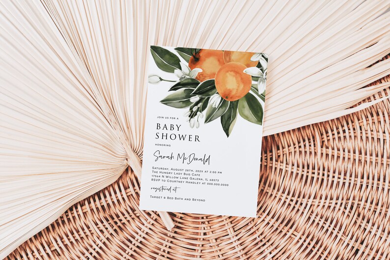 Citrus Baby Shower Invitation Baby Shower Bundle Baby Shower - Etsy