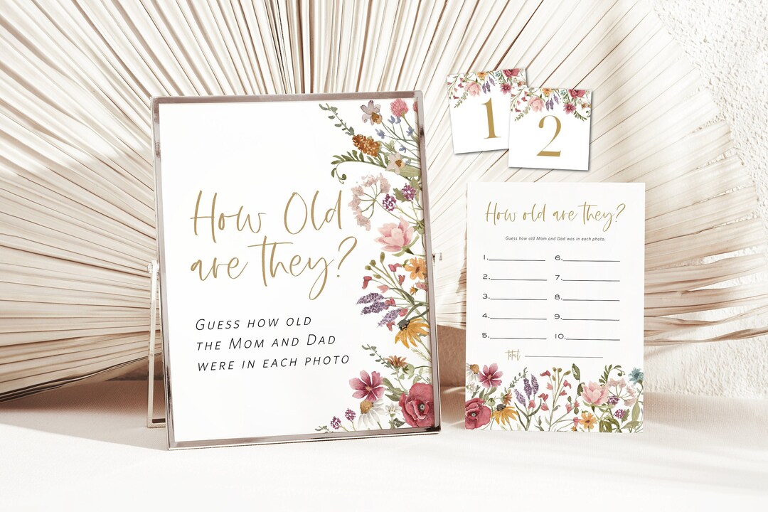 How Old Were the Mom and Dad Game, Guess How Old Game, Wildflower Baby ...