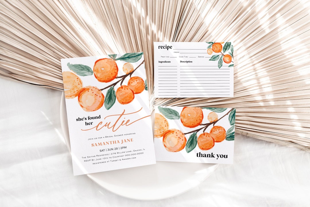 Oranges Bridal Shower Invitation Bundle, She's Found Her Cutie ...