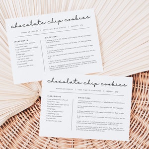 Editable Recipe Card Template, Farmhouse Style Recipe Card, Diy Recipe ...