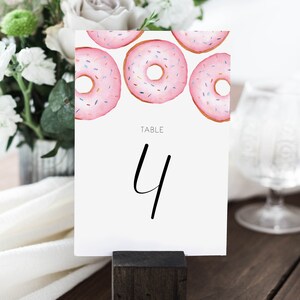 Donut Table Numbers, Printable Table Numbers Template, Pink and Blue ...
