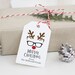 Christmas Reindeer Tag Template, Hipster Reinderr Gift Tag, Christmas ...