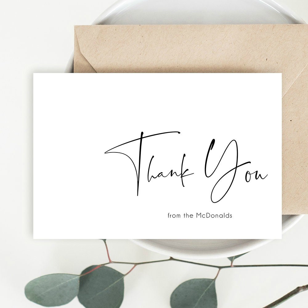 Modern Thank You Card Template Thank You Card Printable - Etsy