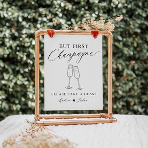 But First Champagne Sign, Minimalist Champagne Sign, Champagne Toast ...