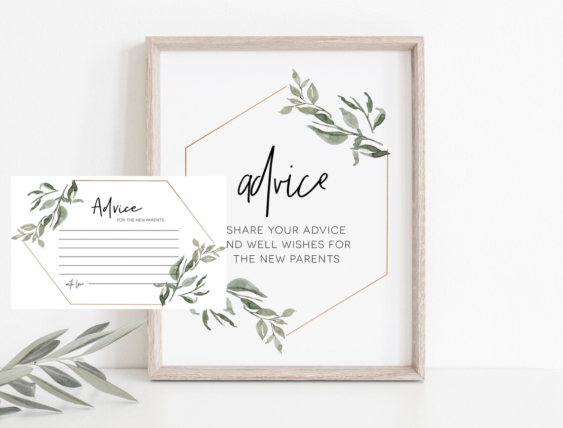 Baby Advice Sign and Cards Set Advice Card Template Baby - Etsy