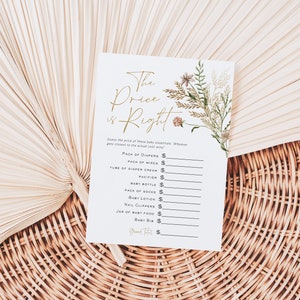 Wildflower Price is Right Game, Baby Shower Game, Printable the Price ...
