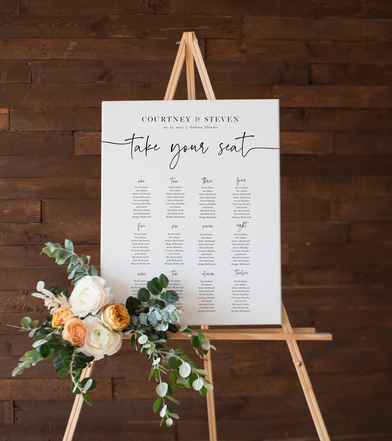 Seating Chart Poster Modern Wedding Seating Poster Find Your - Etsy