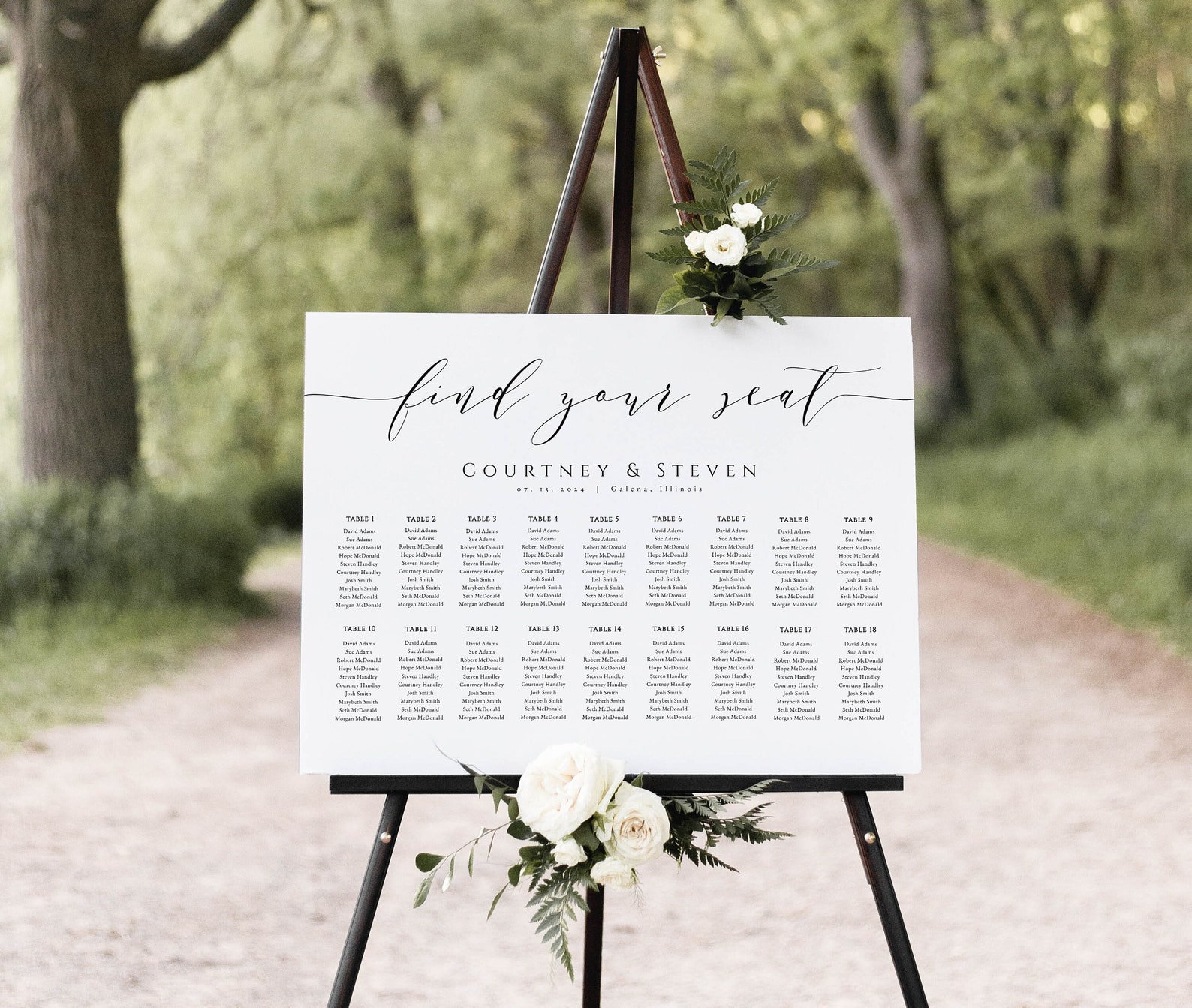 Seating Chart Poster Script Seating Chart Sign Find Your - Etsy