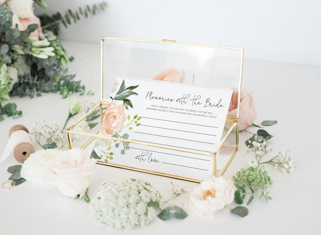 Memories With the Bride Game, Share a Memory Game, Peach Bridal Shower ...