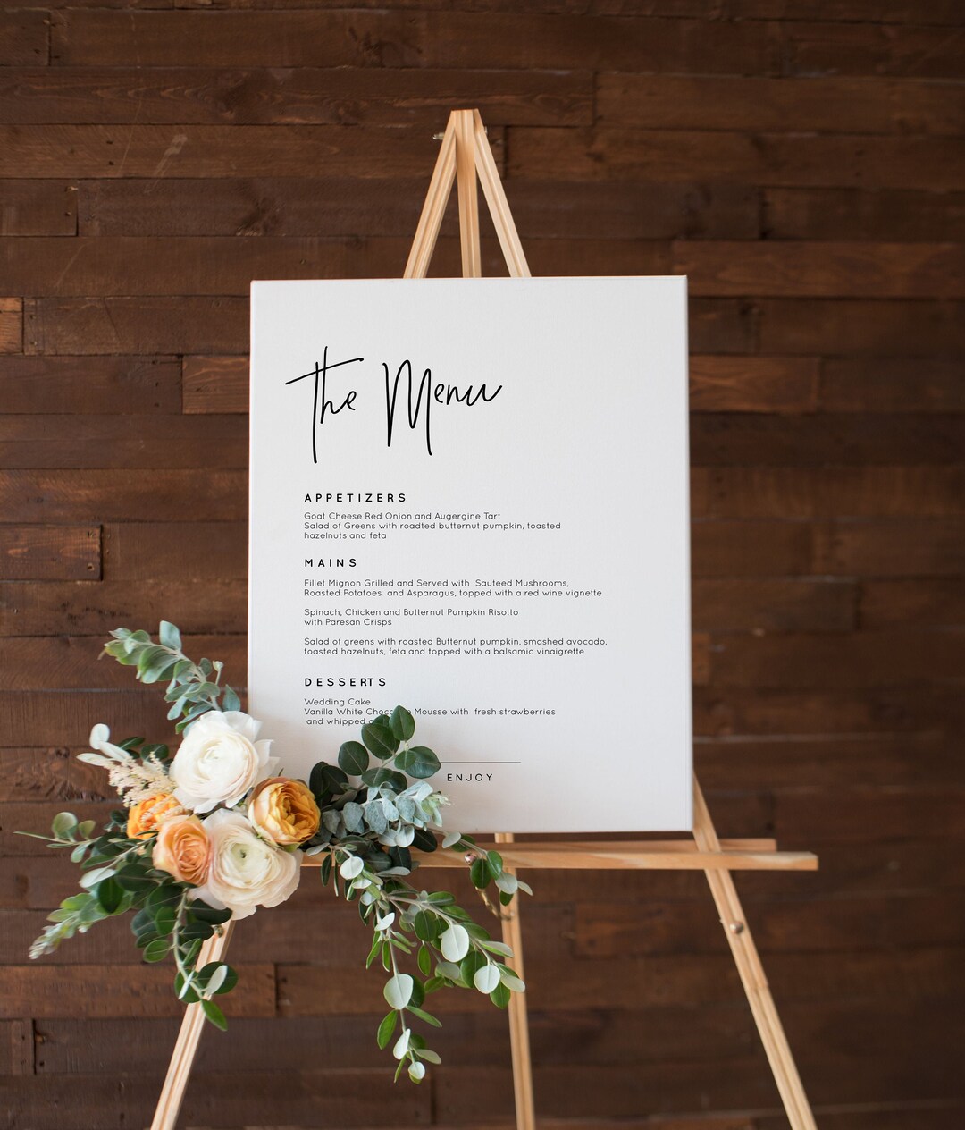 Wedding Menu Sign, Printable Wedding Menu Poster, Wedding Menu Board ...