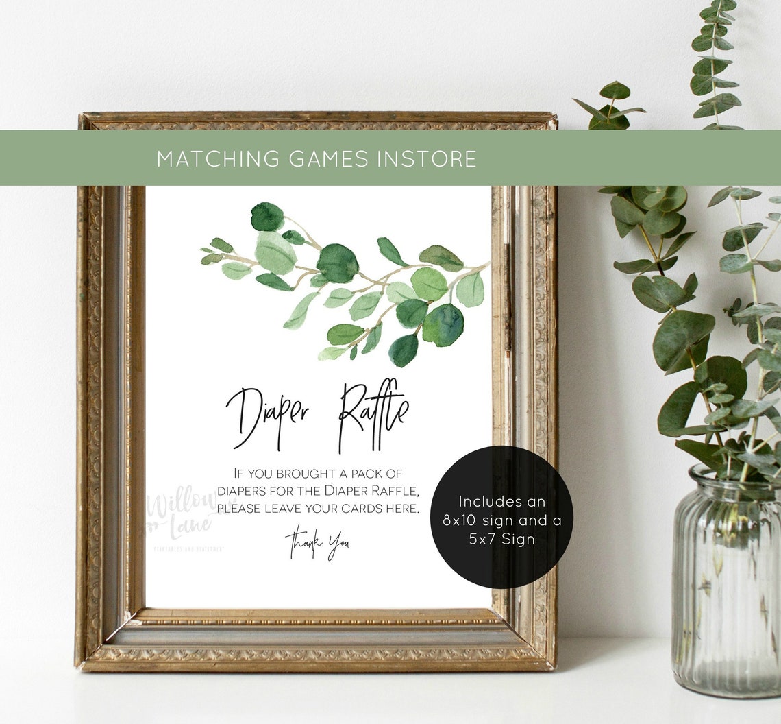 Cards and Gifts Sign Greenery Cards Sign Template Printable | Etsy