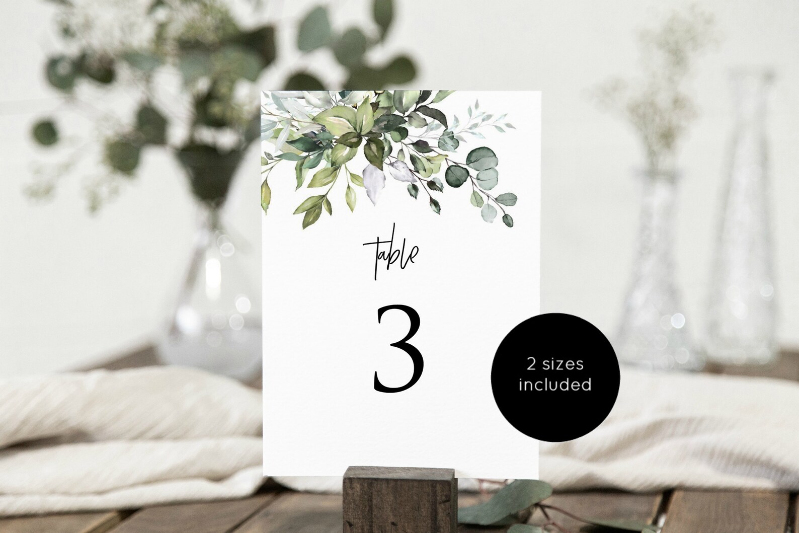 Printable Table Numbers, Greenery Table Numbers, 5x7, 4x6, Table ...