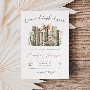 Our Next Chapter Begins Bridal Shower Invitation, Storybook Bridal ...