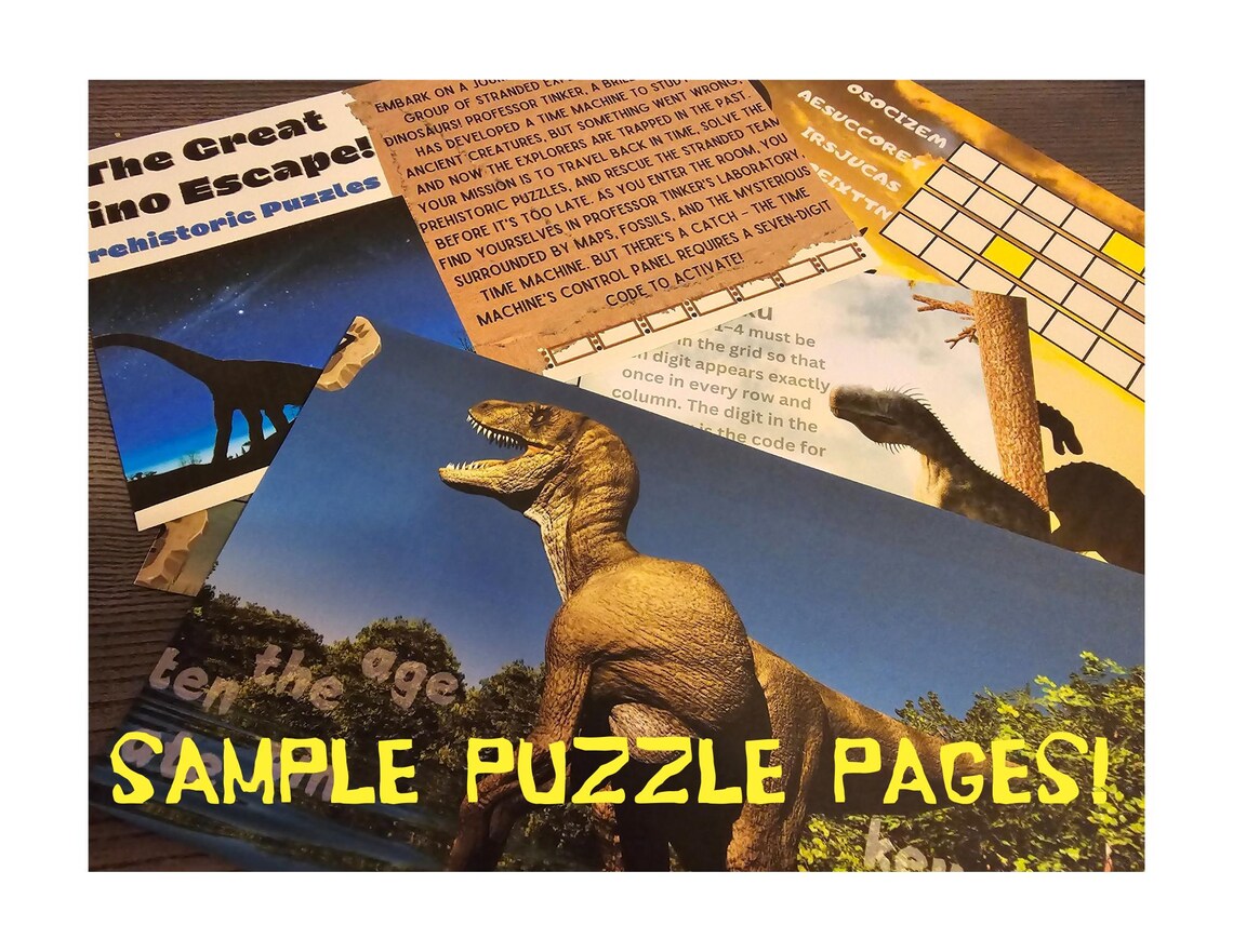 Dinosaur Escape Room Kit Printable | Classroom & Party Escape Room Game ...
