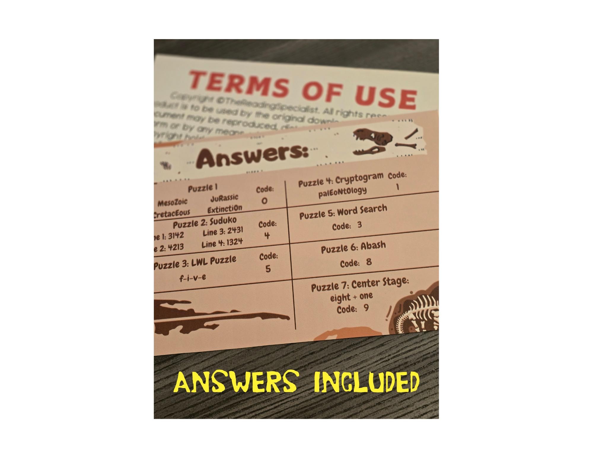 Dinosaur Escape Room Kit Printable | Classroom & Party Escape Room Game ...