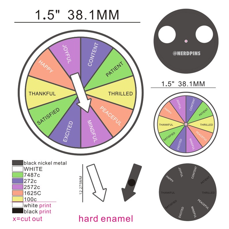 Mindfulness Wheel Pin spins - Etsy