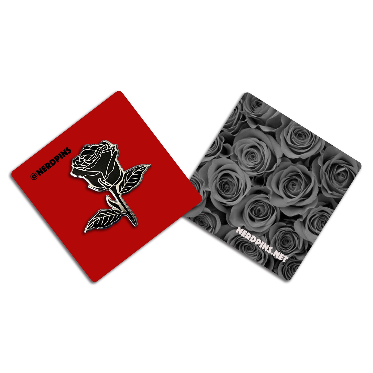 Black Rose Pin - Etsy