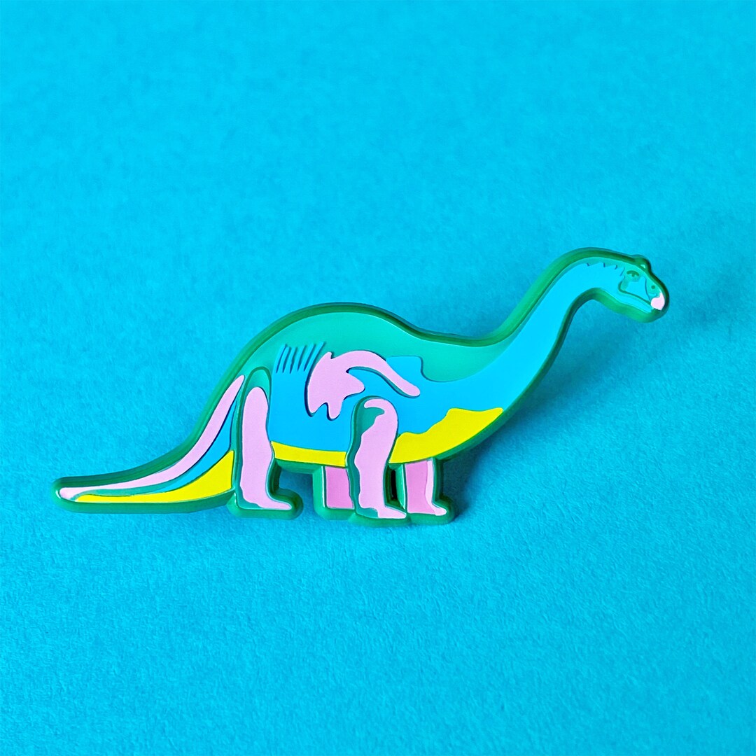 Neon Dino Pin - Etsy
