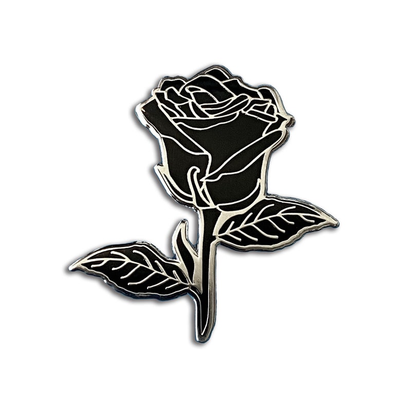 Black Rose Pin - Etsy