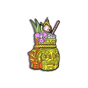 Flaming Tiki Drink Pin - Etsy