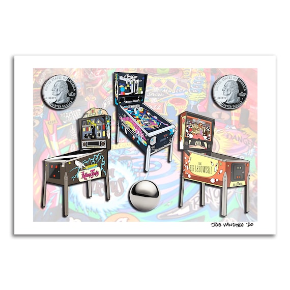 Pinball 13x19 Print | Etsy