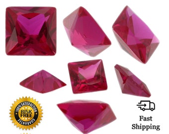 Princess Cut Ruby | Etsy