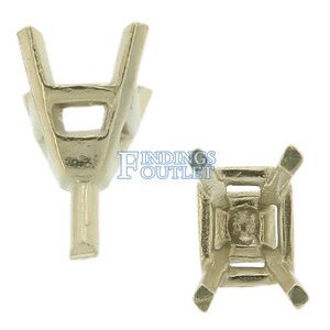 14K White Gold Emerald 4 Prong Peg Head Setting Standard Style for ...