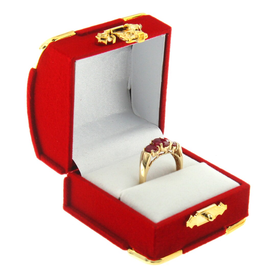 Red Velvet Engagement Ring Box Display Jewelry Gift Box - Etsy